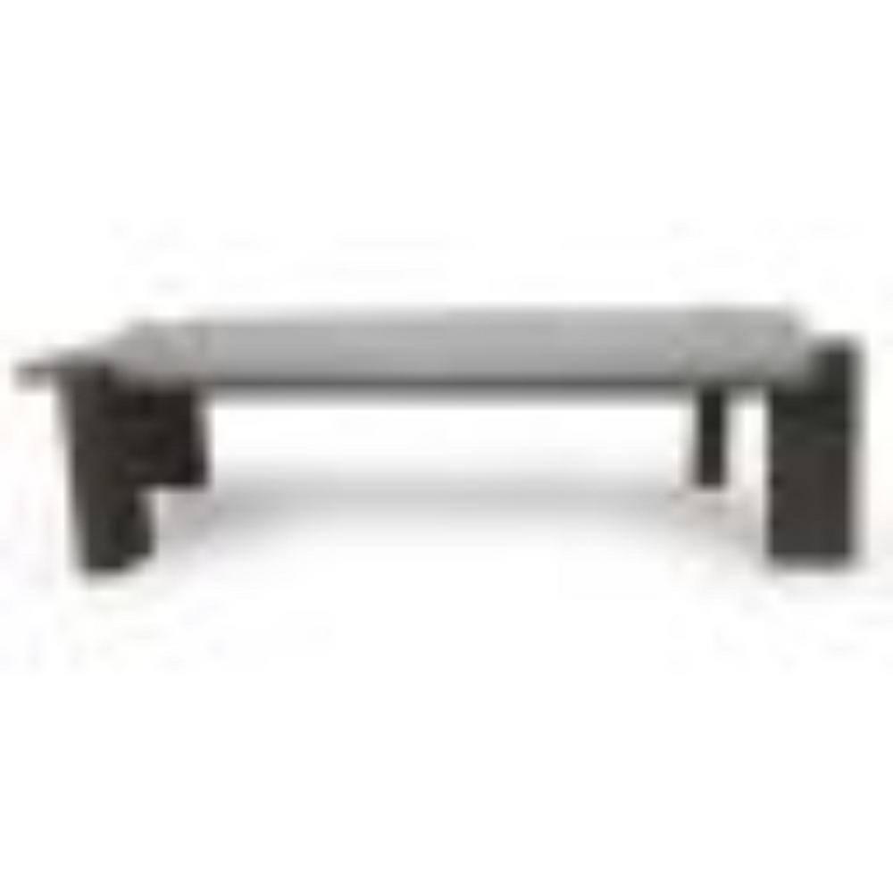 HomeRoots 33 in. Dark Grey, Walnut Rectangle Concrete Coffee Table ...