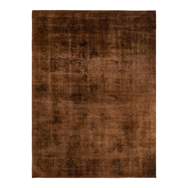 Solo Rugs Fine Vibrance Brown 9 ft. x 12 ft. Solid Wool Indoor Area Rug ...