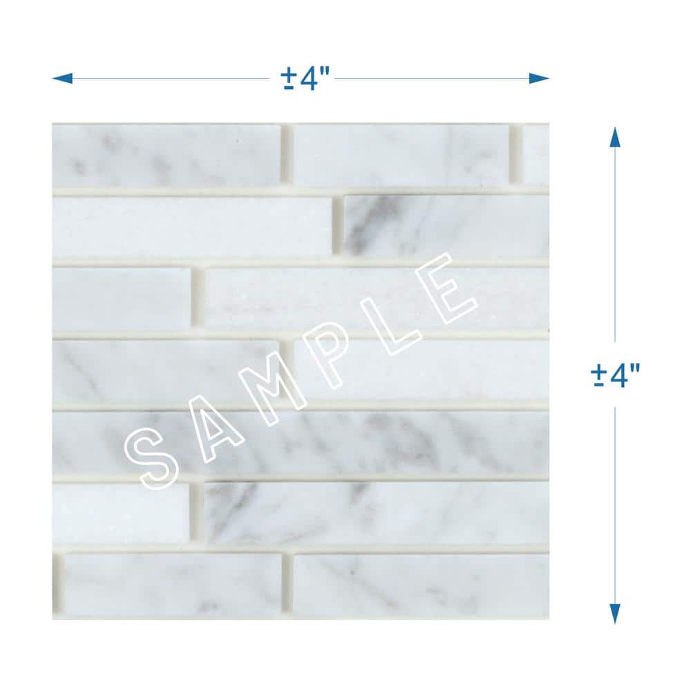 SpeedTiles Narwhal White and Gray 4 in. x 4 in. Marble Peel and Stick ...
