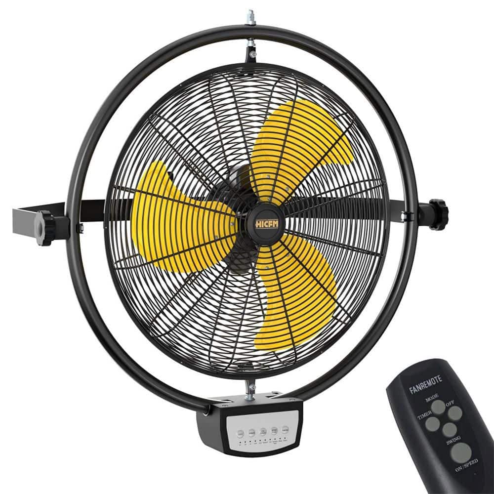Atemomen 5000 CFM 20 in. Orbital Remote Control Wall Mounted Fan in ...