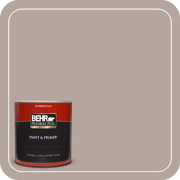 BEHR PREMIUM PLUS 1 qt. #BNC-12 Mauvelous Flat Exterior Paint & Primer ...