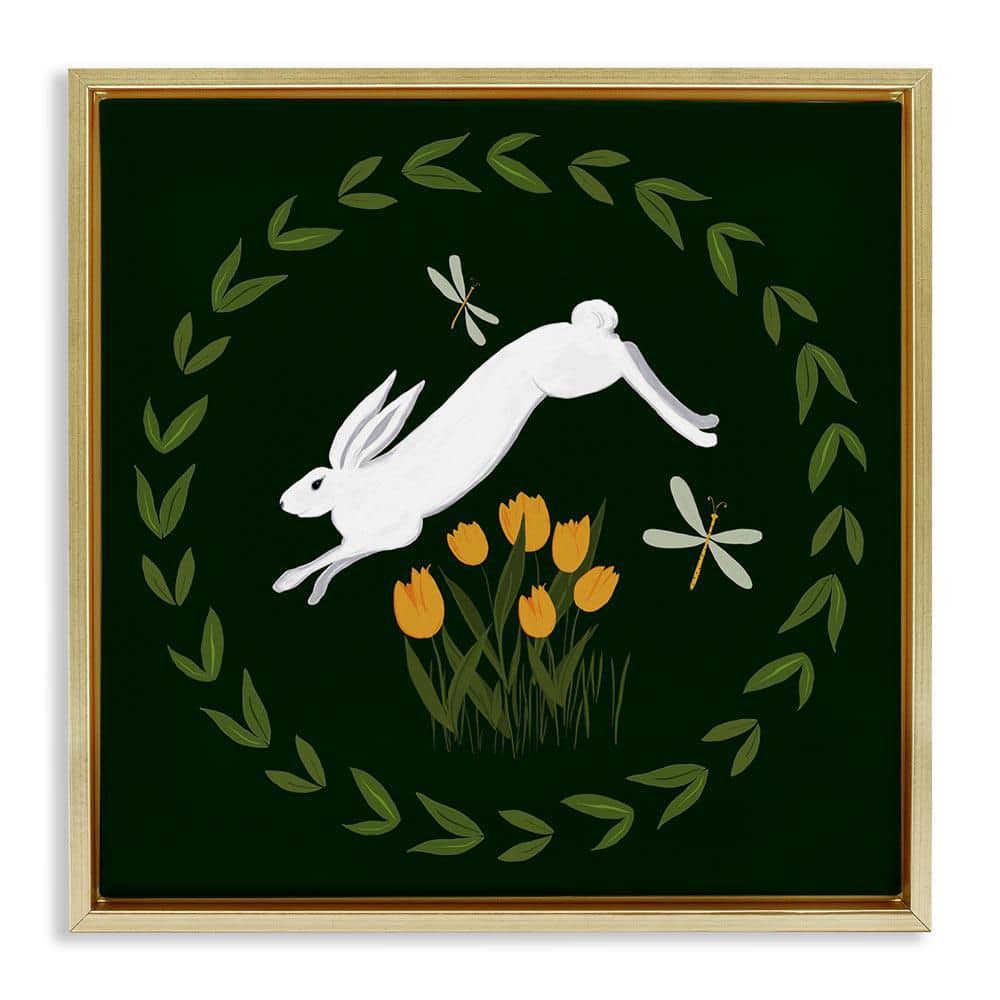 Stupell Industries Bunny Hopping in Wreath by Michelle Ingari Designs ...