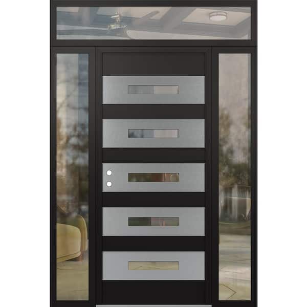 Tessari Doors D9 60 in. x 96 in. Silver P Right-Hand/Inswing Clear ...