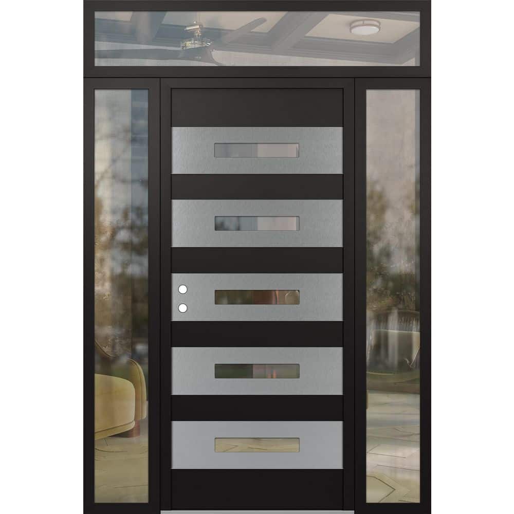 Tessari Doors D9 68 in. x 96 in. Silver P Right-Hand/Inswing Clear ...