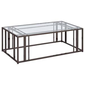 Coaster Dyer 48 in. White Rectangle Glass Top Coffee Table with Shelf ...