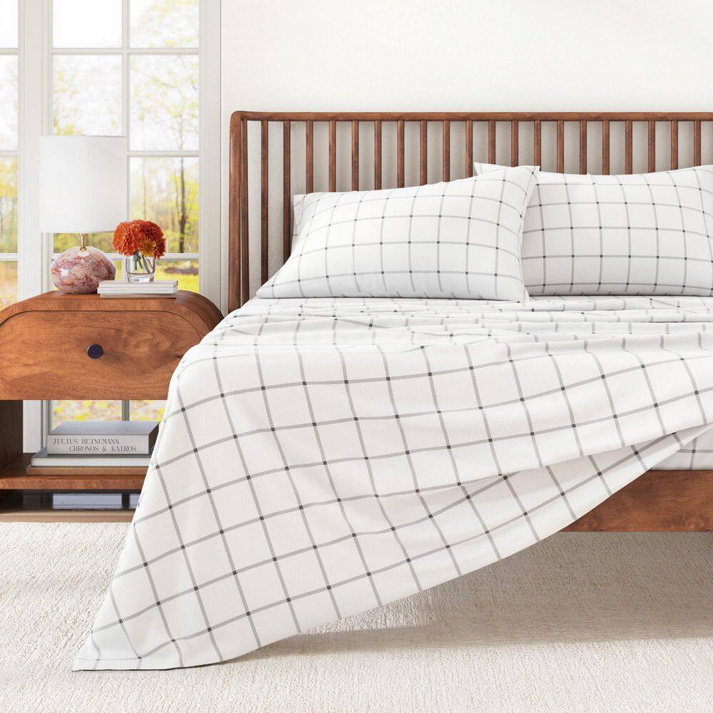 FRESHFOLDS Printed Turkish Cotton Flannel Sheet Set, California King ...