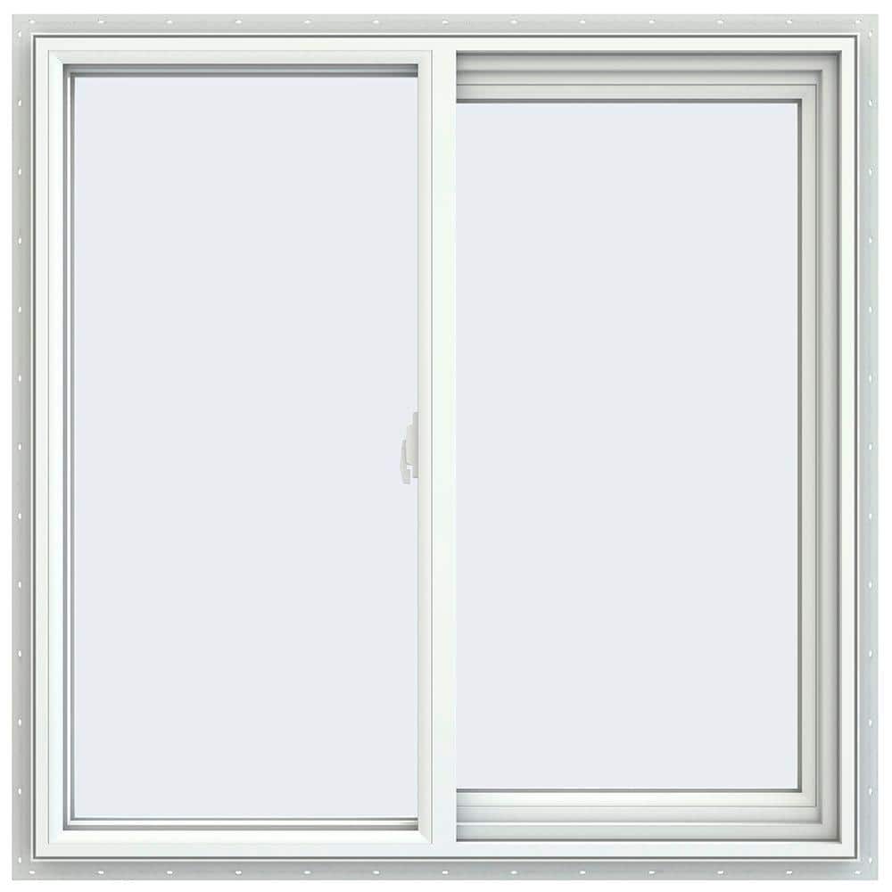 JELD-WEN 35.5 in. x 35.5 in. V-2500 Series White Vinyl Right-Handed ...