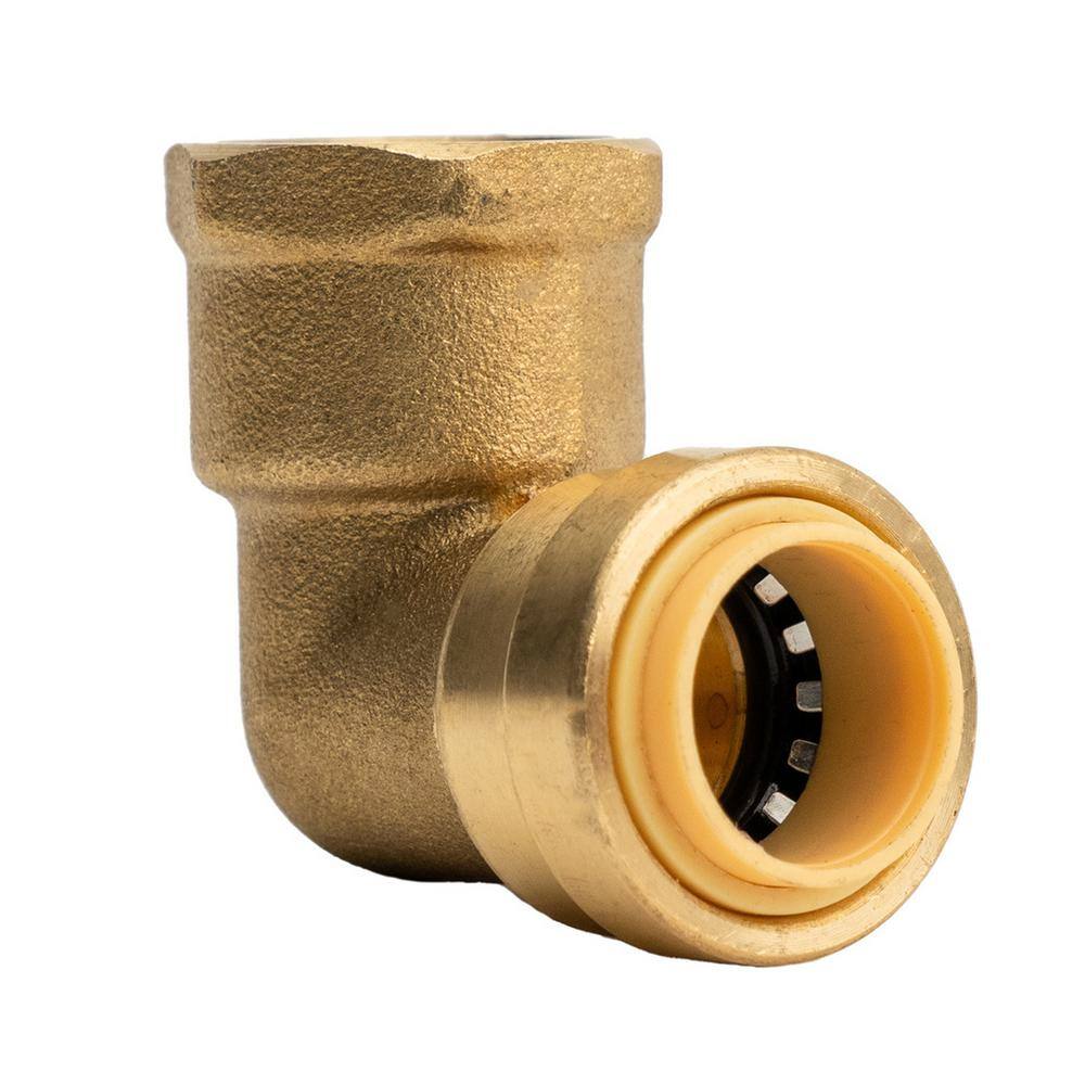 QUICKFITTING 1/2 in. Push-to-Connect x FNPT (Female Thread) Brass 90 ...