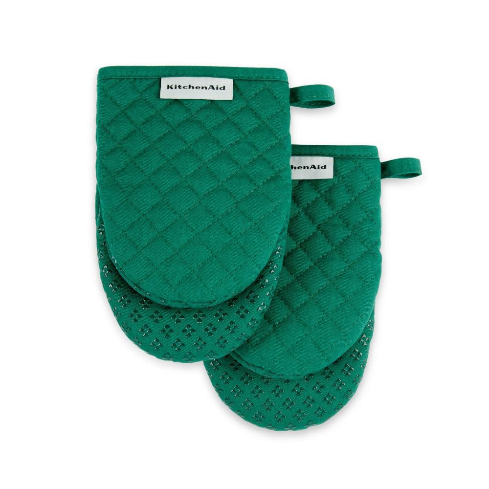 KitchenAid Asteroid Silicone Grip Dark Green Mini Oven Mitt Set (2-Pack ...