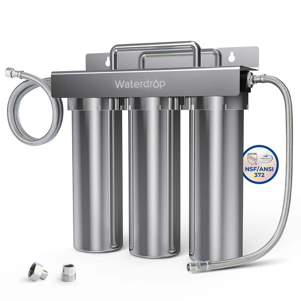 Waterdrop 3-Stage Under Sink Ultra-Filtration Stainless Steel Water ...