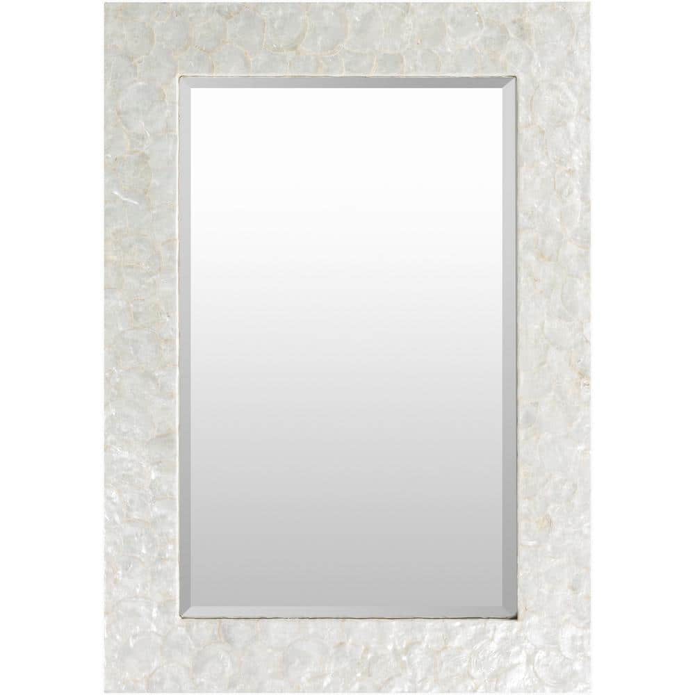 Livabliss Medium Rectangle White Classic Mirror (28 in. H x 40 in. W ...