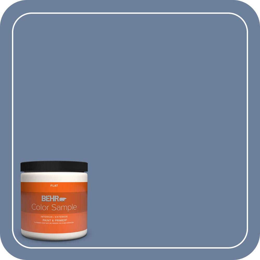 BEHR PREMIUM PLUS 8 oz. #MQ5-52 Lead Cast Flat Interior/Exterior Paint ...