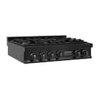 ZLINE Kitchen and Bath 36 in. 6 Burner Front Control Gas Cooktop with ...