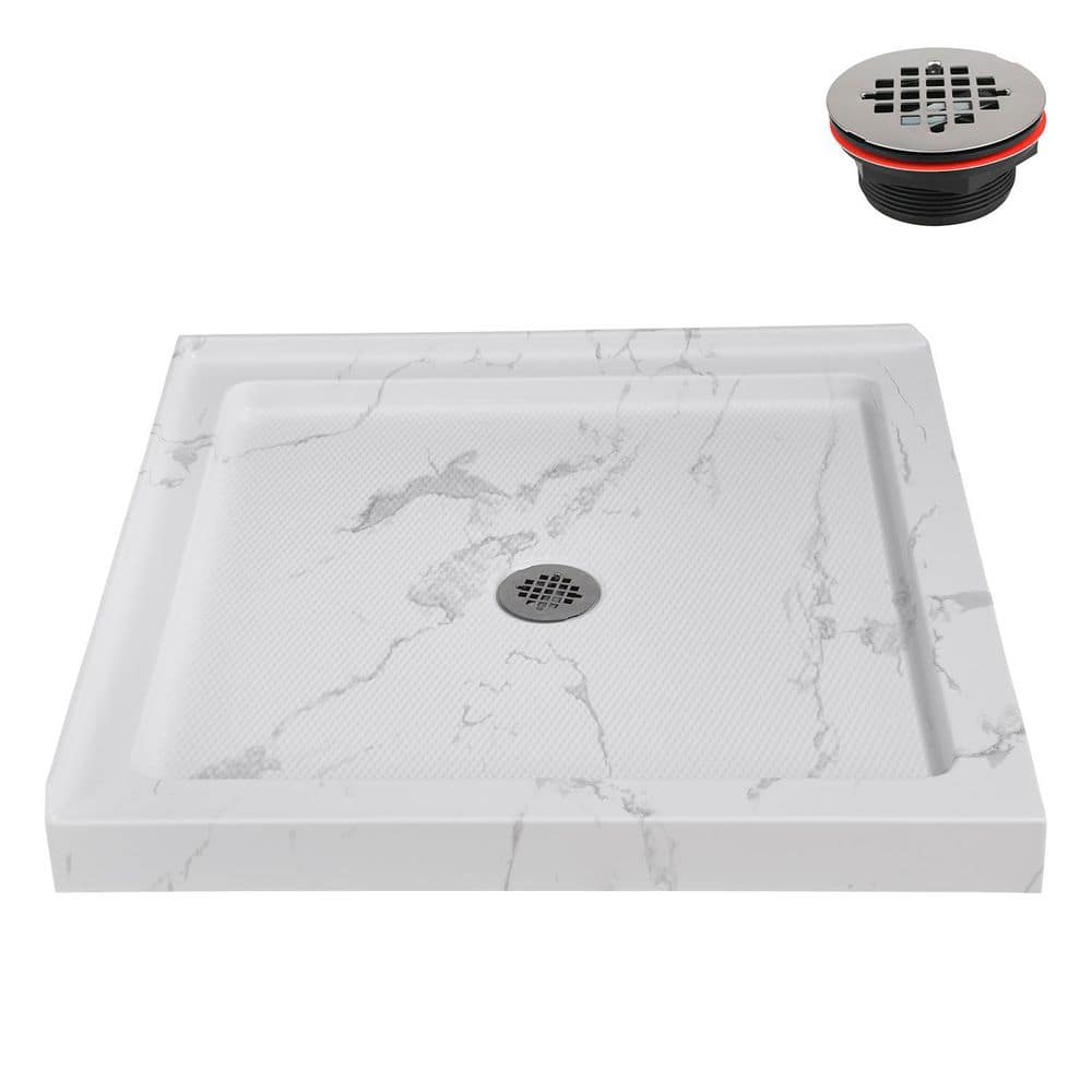 Streamline 36 in. x 36 in. Corner Acrylic Shower Pan Base in Matte ...