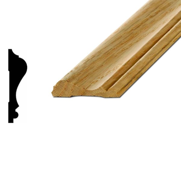 Woodgrain Millwork WM 390 9/16 in. x 2-5/8 in. Oak Chair Rail Moulding ...
