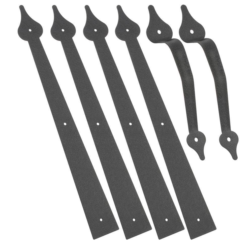 Crown MetalWorks Traditional Decorative Black Garage Hardware Kit 10011 ...