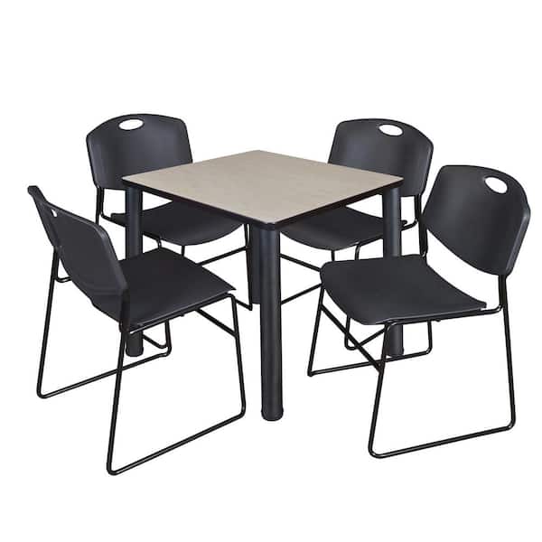 Regency Kee 30 in Maple Top Square Breakroom Table Desk, Black Legs, 4 ...