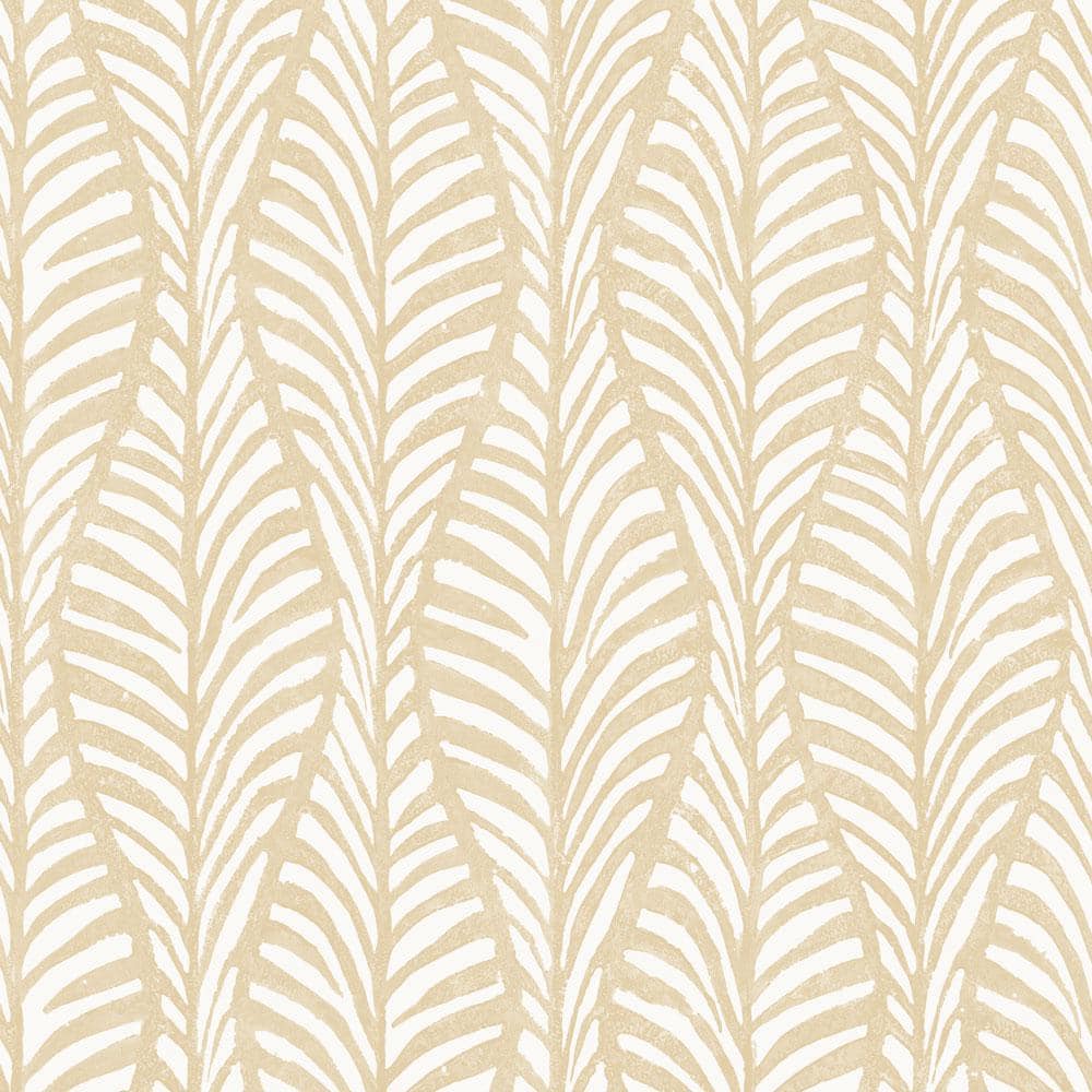 Tempaper White Clay Block Print Leaves Vinyl Peel and Stick Wallpaper ...
