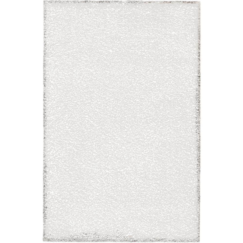 Nourison Malibu Shag Silver Grey 3 ft. x 5 ft. Solid Contemporary Area ...