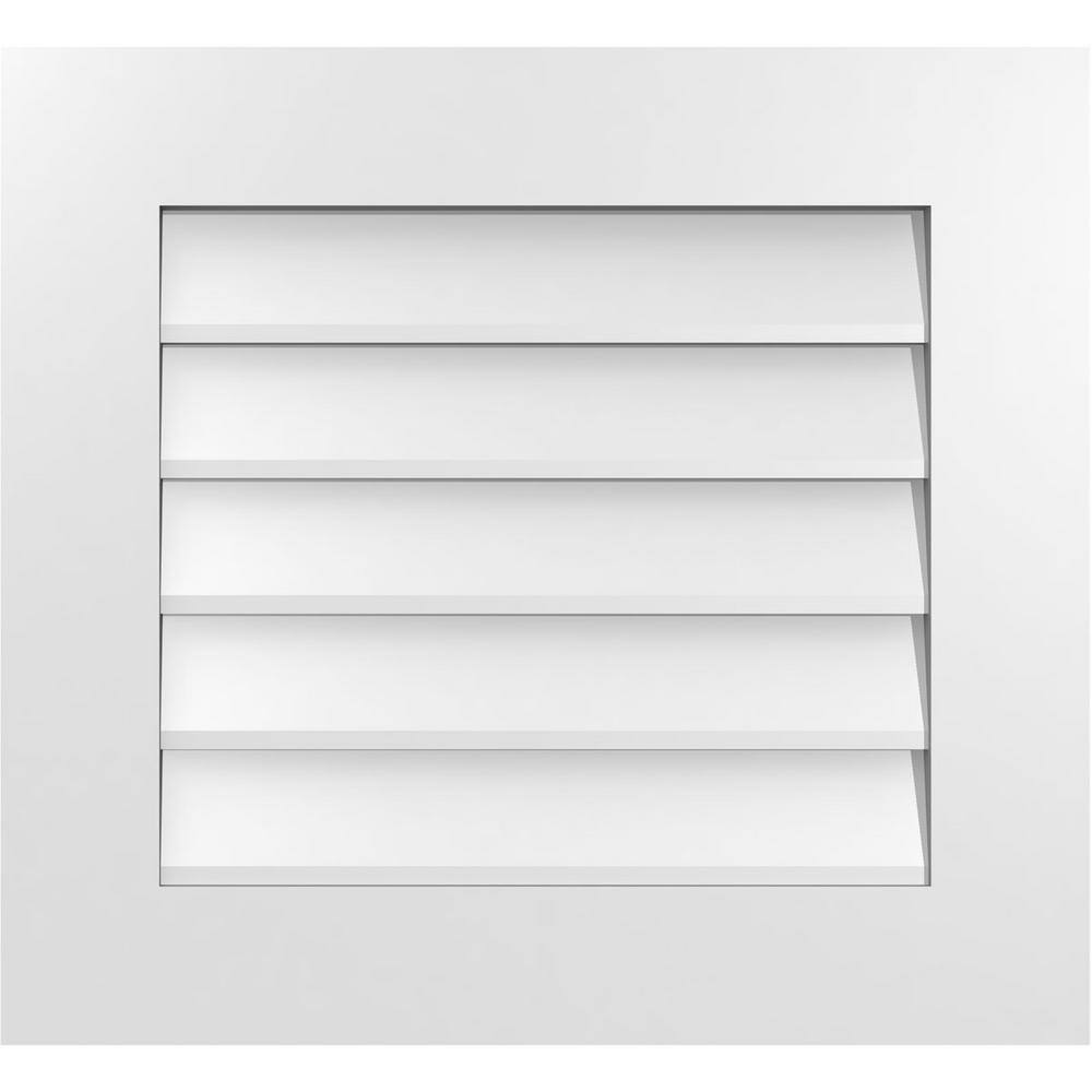 Ekena Millwork 24 in. x 22 in. Rectangular White PVC Paintable Gable ...