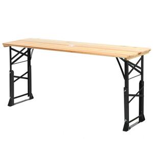 Costway Wood Outdoor Picnic Table with Extension GHM0244