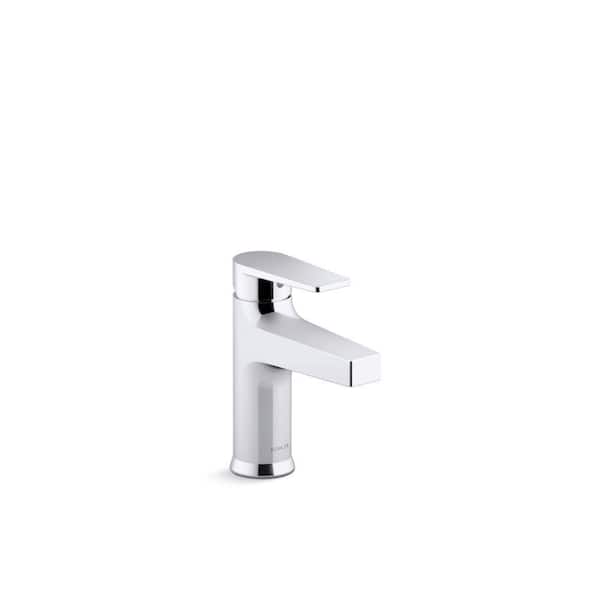 KOHLER Taut Single Handle Single Hole Bathroom Sink Faucet In Polished ...