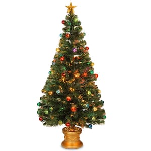 National Tree Company 4 ft. Fiber Optic Fireworks Artificial Christmas ...