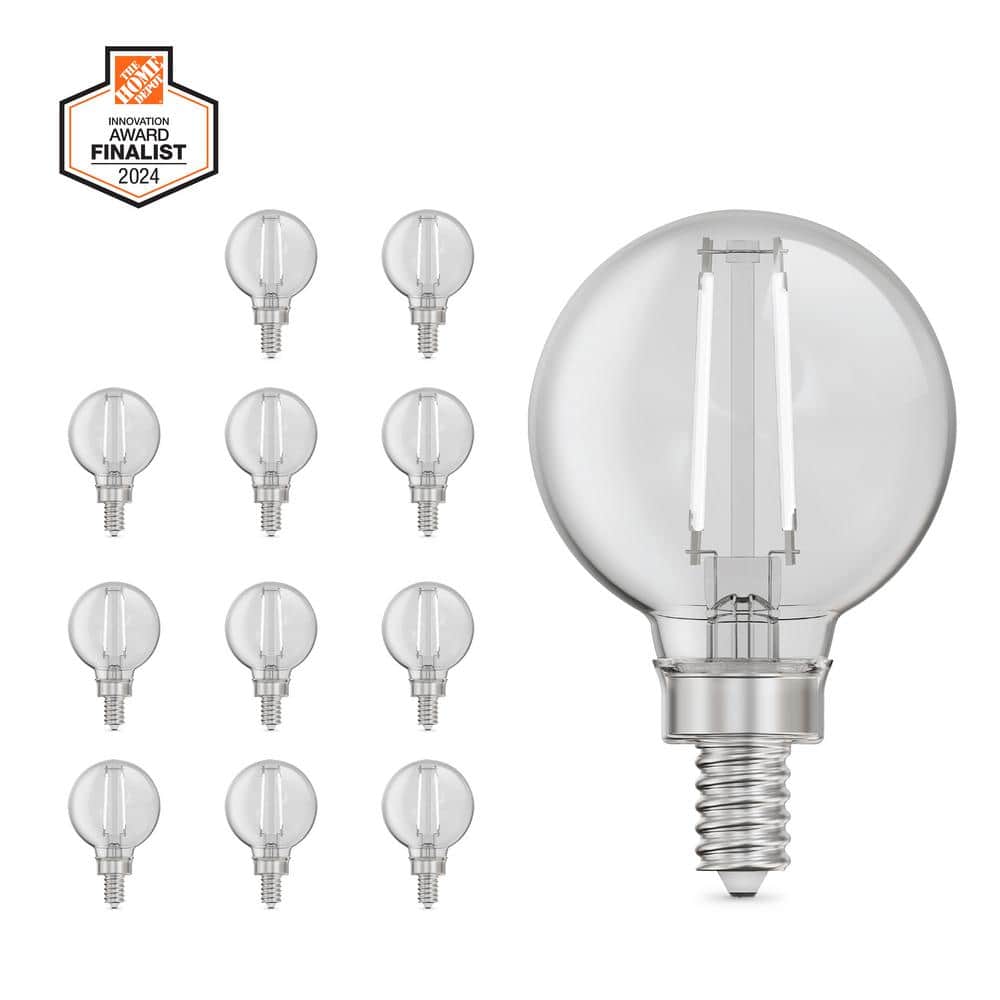 Feit Electric 60-Watt Equivalent G16. 5 Globe Dimmable White Filament ...