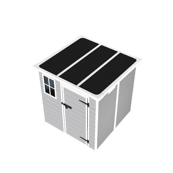 Tenleaf 6 ft. W x 6 ft. D Gray Resin Shed with Floor and Window and ...