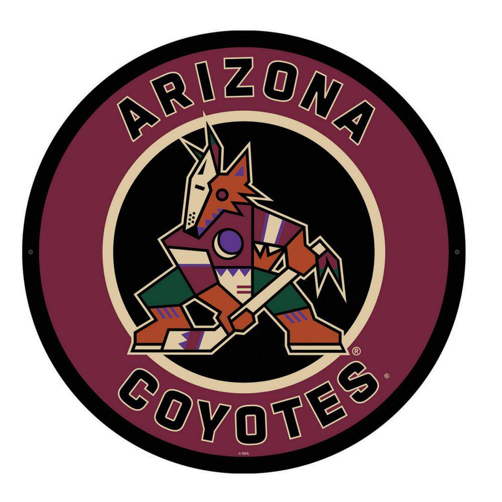 Evergreen Arizona Coyotes Round 23 in. Plug-in LED Lighted Sign ...