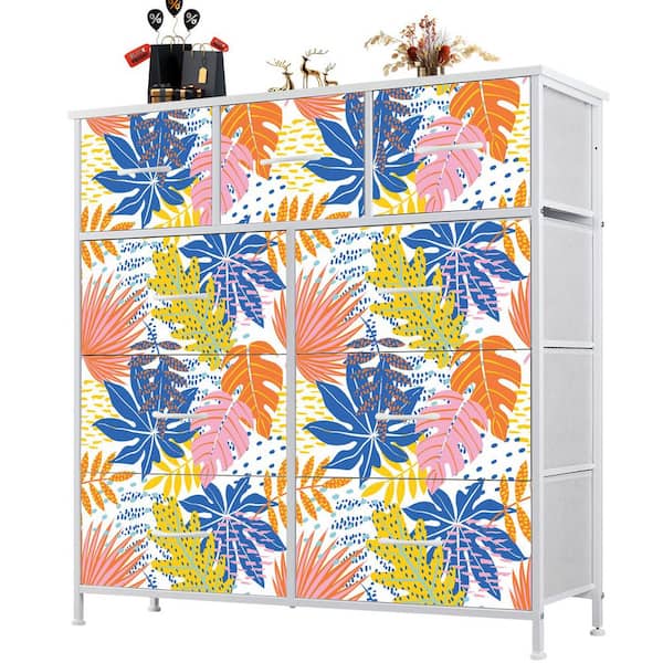 WONDER COMFORT Maple Leaf White Steel Frame 9 Drawer 11.8 in. Wide ...