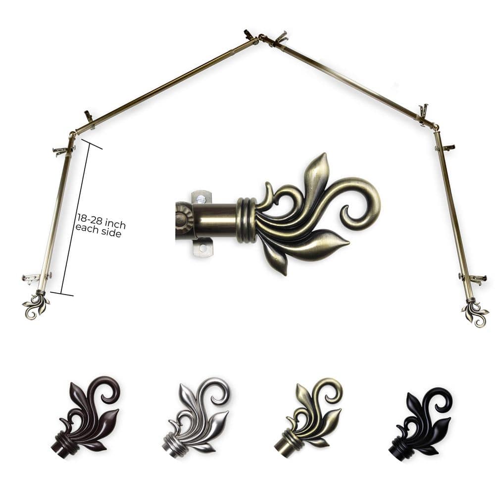 Rod Desyne 13/16" Delilah 4-Sided Bay Window Curtain Rod (18-28 inch ...