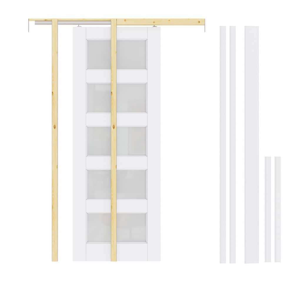 Reviews for ARK DESIGN 28 in. x 80 in. 5-Lite Frosted Glass Primed ...