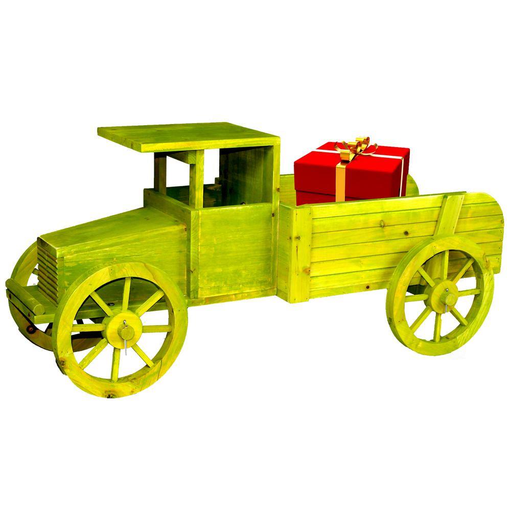 Gardenised 38 in. L x 17.7 in. D x 16 in. H Wooden Old Style Car Garden ...