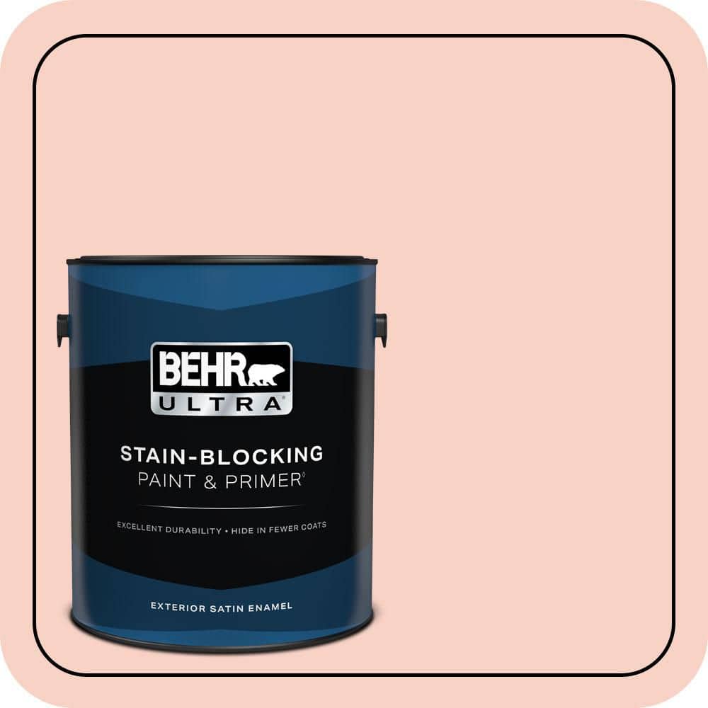 BEHR ULTRA 1 gal. #210C-2 Demure Pink Satin Enamel Exterior Paint ...