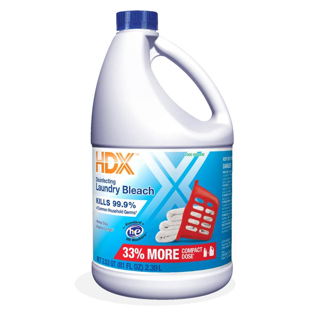 HDX 81 oz. Laundry Disinfecting Bleach (4-Pack) 23268949699 - The Home ...