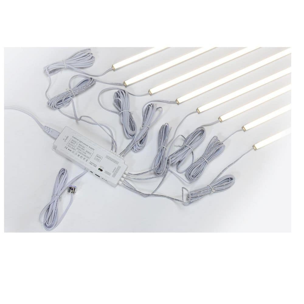 BIBIVIS 8-Piece 10 in. to 40 in. LED Recessed Lighting Kit, Warm White ...