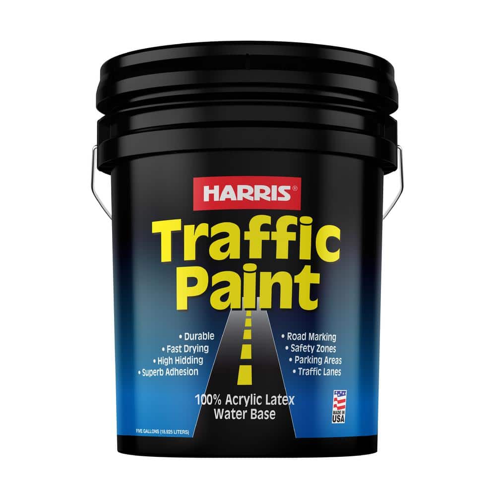 Waterborne Traffic Paint 5 Gallon Flat White Interior/Exterior Paint ...