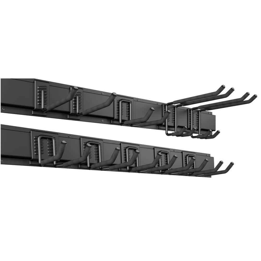 Angel Sar 64 in. Black Metal Adjustable Wall Mount Garden Tool ...