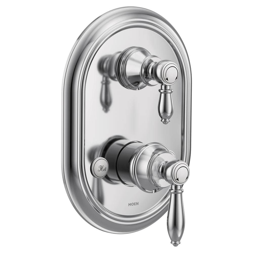 MOEN Weymouth M-CORE 3-Series 2-Handle Shower Trim Kit with Integrated Transfer Valve in Chrome ...