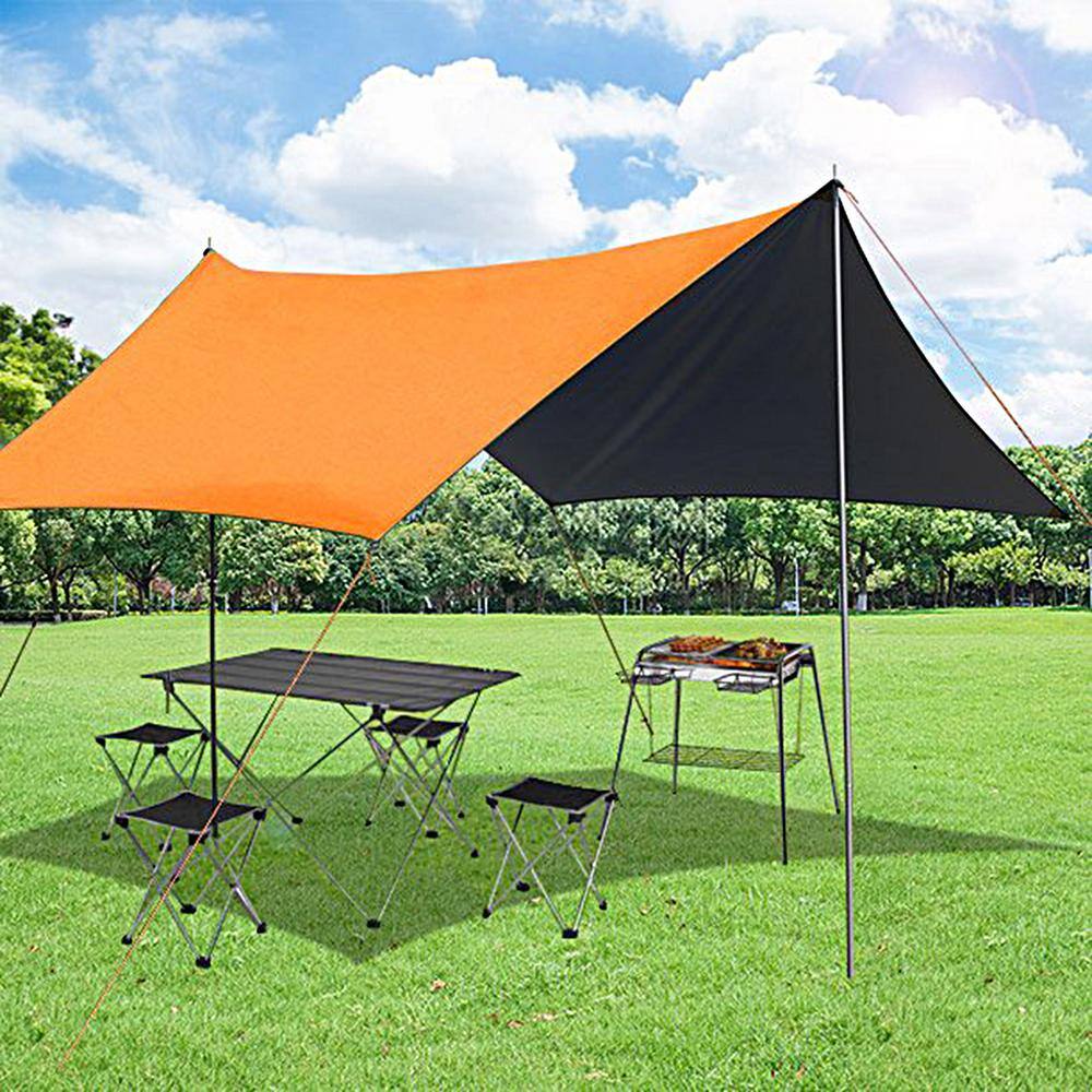 10 ft. x 10 ft. Orange Beach Tent Sun Shelter with 6 Sandbags S726-TENT-ORANG - The Home Depot