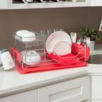 Home Basics 3-Piece Red Dish Drainer Set DD01545
