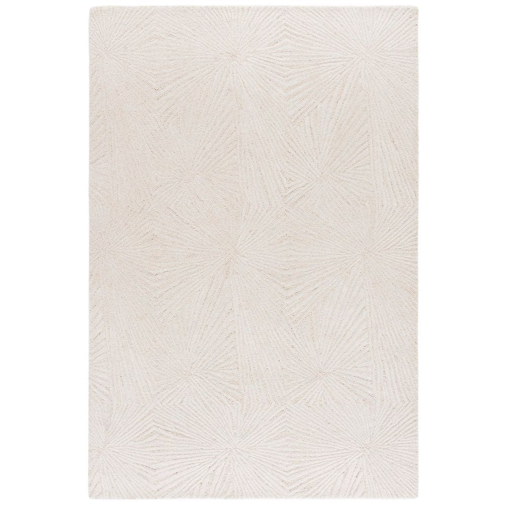 SAFAVIEH Ebony 3 ft. x 5 ft. Ivory Solid Geometric Radiant Area Rug ...