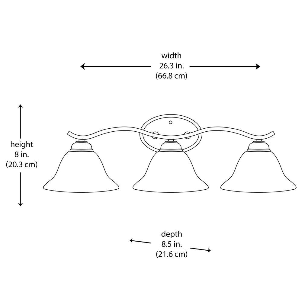 Buy Andenne 3-Light 26.3 in. Transitional Brushed Nickel Bathroom ...