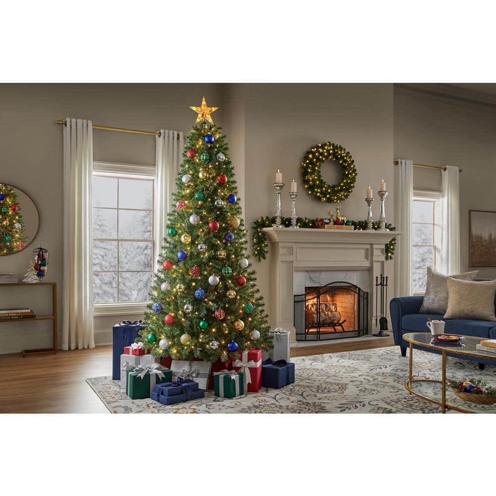 Home Accents Holiday 7.5 Ft. Pre-Lit LED Festive Pine Artificial ...