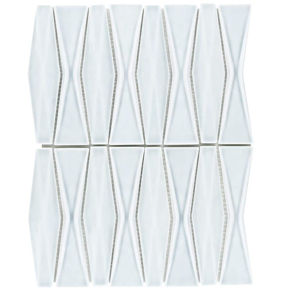 Ivy Hill Tile Delphi Harlequin Arctic Blue 3 in. x 0.63 in. Crackled ...