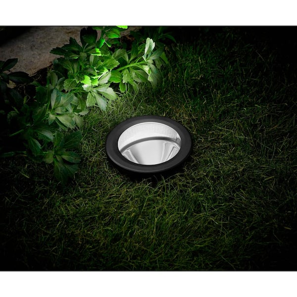 Hampton Bay 600 Lumen Low Voltage 6 in. Black LED Outdoor InGround Well ...