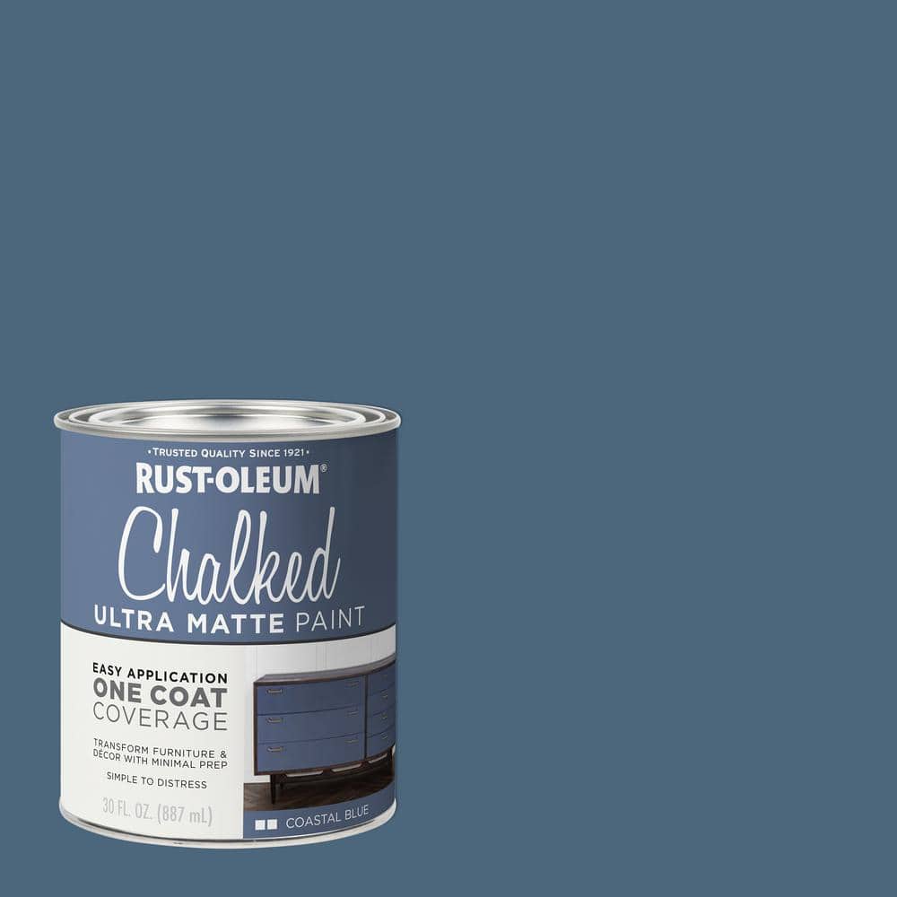 Rust-Oleum 30 oz. Coastal Blue Ultra Matte Interior Chalk Paint (Case ...