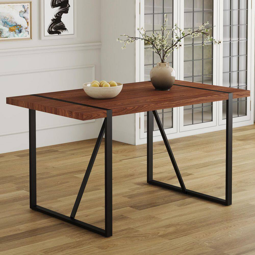 Tatayosi Walnut Color Rectangular Wood Indoor/Outdoor Patio Dining ...