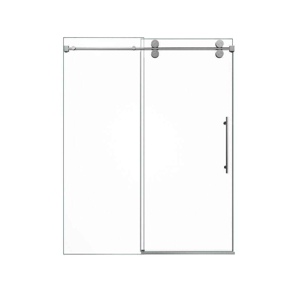 LIVACA 44 in.-48 in. W x 76 in. H Frameless Single Sliding Shower Door ...